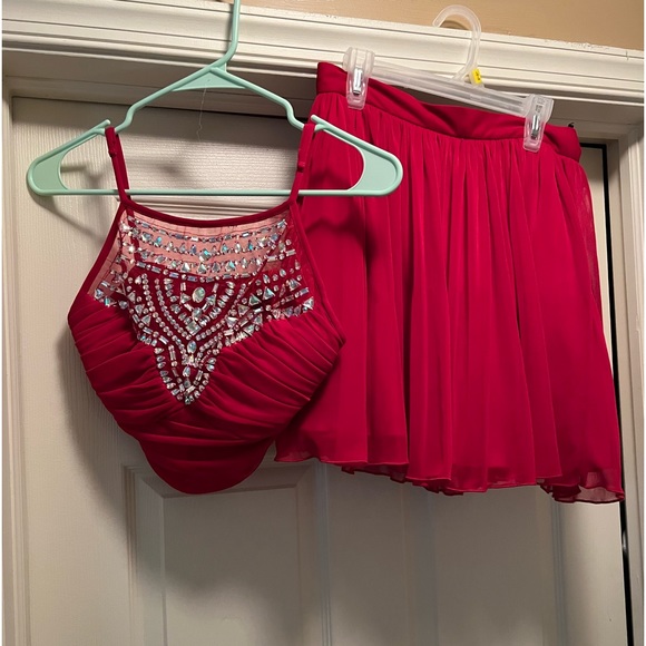 Dresses | Red Skirt And Jeweled Top | Poshmark